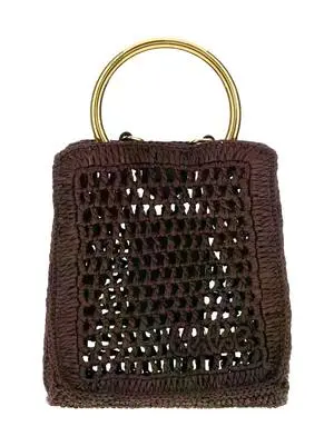 CHLOÉ Raffia Circle-Handle Tote