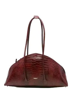 FEDERICO CINA La Bauletto Crocodile-effect Zip-top Shoulder Bag - Red