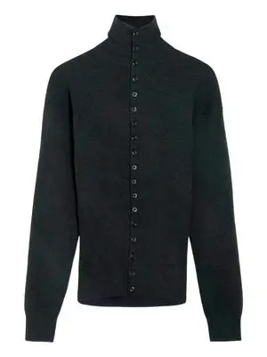 LEMAIRE High-neck Buttoned Cardigan - Grey