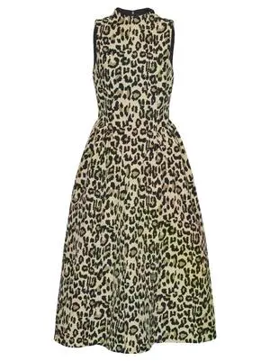 ROTATE BY BIRGER CHRISTENSEN Jacquard Midi Dress - Neutrals