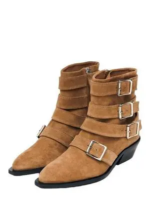 ALOHAS Eras Buckle Strap Bootie - Tan