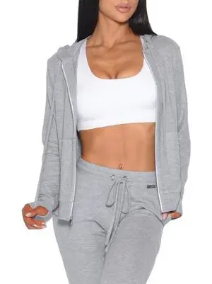 BOMBSHELL SPORTSWEAR Gym Crush Hoodie - Cozy Silver