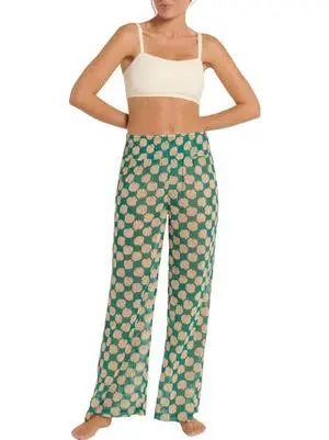 HERMOZA Nora High-waisted Pants Cover-up - Shell Chess