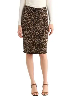 REFORMATION Nicola Printed Jacquard Wool Pencil Skirt