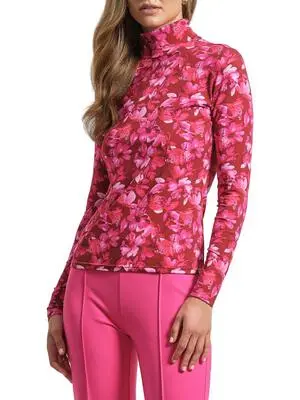 ISAAC MIZRAHI NEW YORK Layering Turtleneck Top Ruby Flora