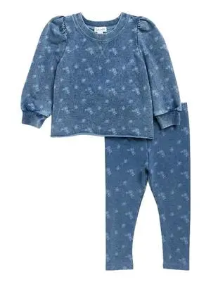 Splendid Top And Leggings Set - Floral Indigo