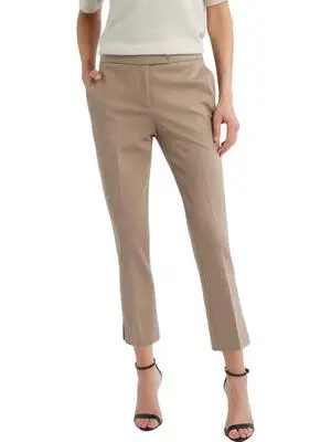 BOSS Tapria Straight Leg Pants - Open Brown