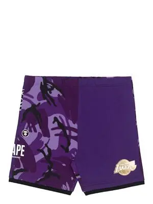 A BATHING APE X Nba Los Angeles Lakers Sweat Shorts - Purple