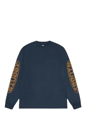 StÜssy Pill Long Sleeve Tee Shirt - Navy Blue
