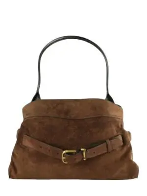 Marc Jacobs Satchel Suede Dakota Bag - Dark Brown