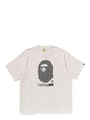 A BATHING APE Sta Houndstooth Bathing Ape Relaxed Fit Tee Shirt - Ivory