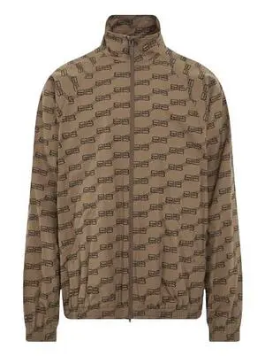 Balenciaga Allover Bb Monogram Tracksuit Jacket - Beige/brown