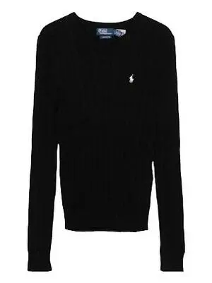 Polo Ralph Lauren Cable Knit Cotton Crewneck Sweater - Black