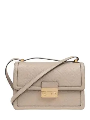Tory Burch T Monogram Leather Shoulder Bag - Fresh Clay
