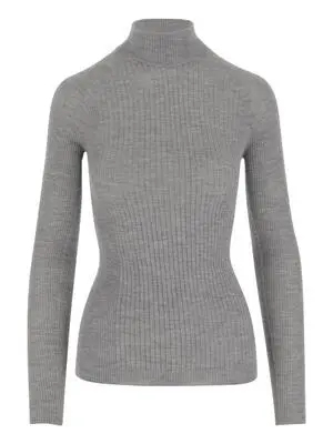 SA SU PHI Cashmere And Silk Rib Knit Sweater - Grey