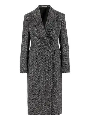 TAGLIATORE Wool-Blend Double-Breasted Coat
