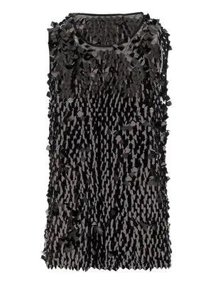 NICCOLO PASQUALETTI Sequined Tank Top - Black