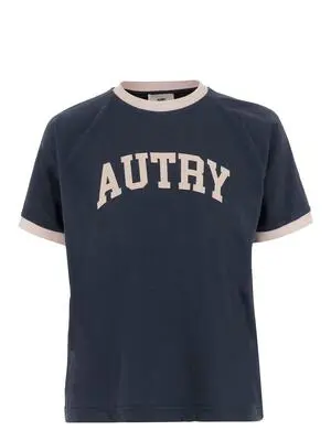 AUTRY Cotton T-shirt With Logo - Red