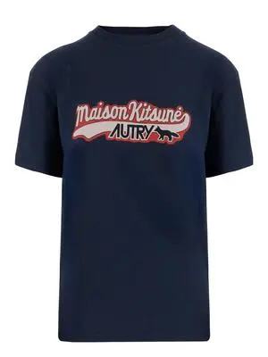 AUTRY X Maison Kitsune Cotton T-shirt - Blue