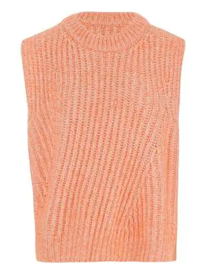 SA SU PHI Sleeveless Ribbed Wool Blend Jumper - Orange