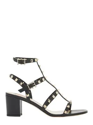 Valentino Garavani Rockstud 60 Leather Sandals - Black