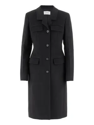 FERRAGAMO Single-breasted Wool And Cashmere Coat - Black