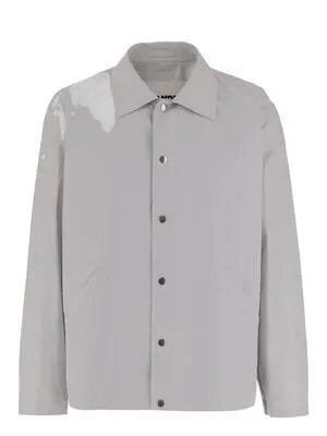 JIL SANDER Cotton Jacket With Logo - Light Grey