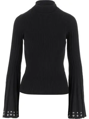 Blumarine High Neck Wool Sweater - Black