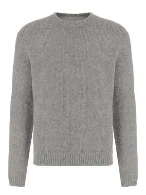 JIL SANDER Crew Neck Alpaca Wool Sweater - Grey
