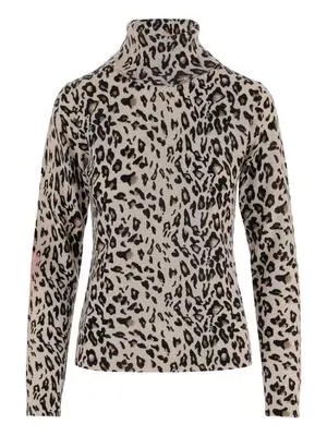 ALLUDE Leopard Print Wool And Cashmere Sweater - Red