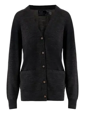 Polo Ralph Lauren Wool Cardigan With Pockets - Black