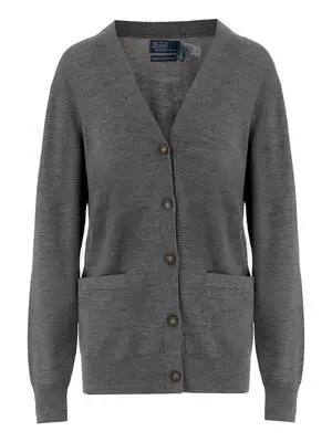 Polo Ralph Lauren Wool Cardigan With Pockets - Grey