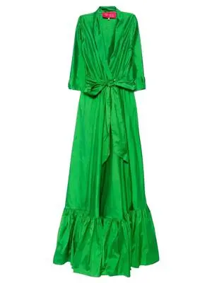 MIAU BY CLARA ROTESCU Ruffle-hem Maxi Dress - Green