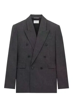 Saint Laurent Double-breasted Wool Blazer - Black