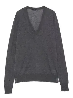 JOSEPH V-neck Wool Sweater - Grey