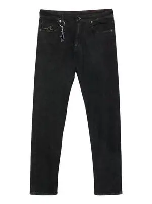Paul & Shark Embroidered Star-charm Jeans - Black