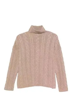 Max Mara Cable-knit Turtleneck Sweater - Brown