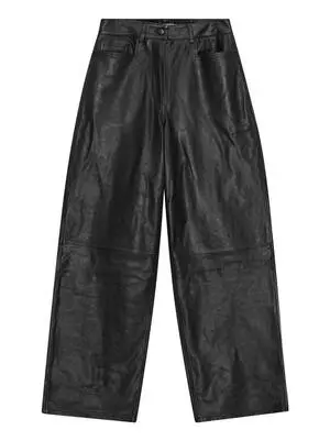 Remain Birger Christensen Cocoon Leather Panel Trousers - Black