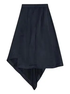 Remain Birger Christensen Draped Asymmetrical Hem Skirt - Blue
