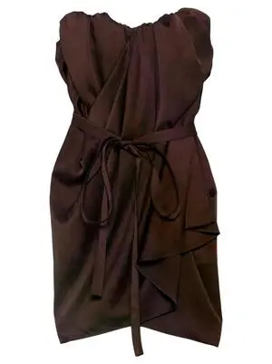VIVIENNE WESTWOOD Draped Strapless Mini Dress - Brown