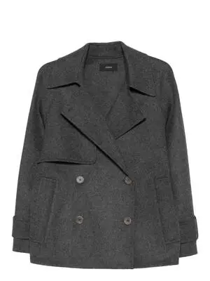 JOSEPH Double-breasted Coat - Grey