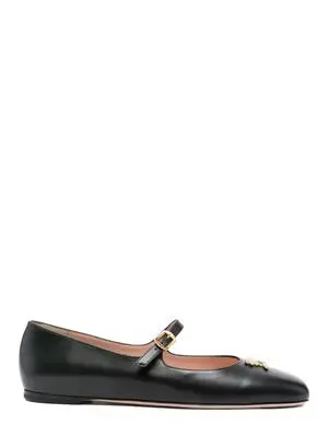 Bally Buckle-detail Leather Ballerinas - Black