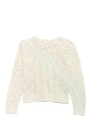 Max Mara Open-knit Long-sleeve Sweater - White