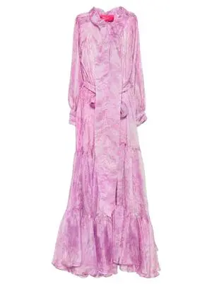 MIAU BY CLARA ROTESCU Ruffle-hem Maxi Dress - Pink