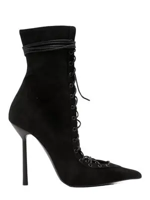 LE SILLA 100mm Colette Lace-Up Pointed-Toe Boots