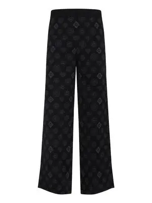Casablanca Logo-pattern Knitted Trousers - Black