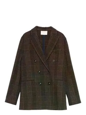 CIRCOLO 1901 Checked Double-breasted Blazer - Brown