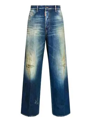 Dsquared2 Distressed Embroidered Jeans - Blue