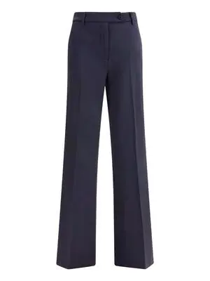 True Royal Button-fastening Wide Leg Trousers - Blue