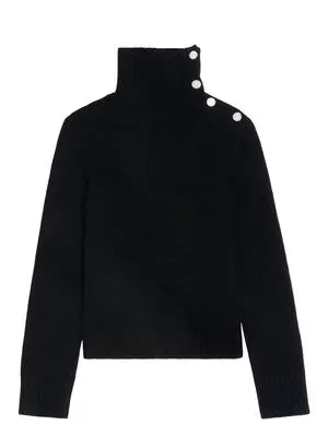 Zadig&Voltaire Embellished Button High-neck Sweater - Black